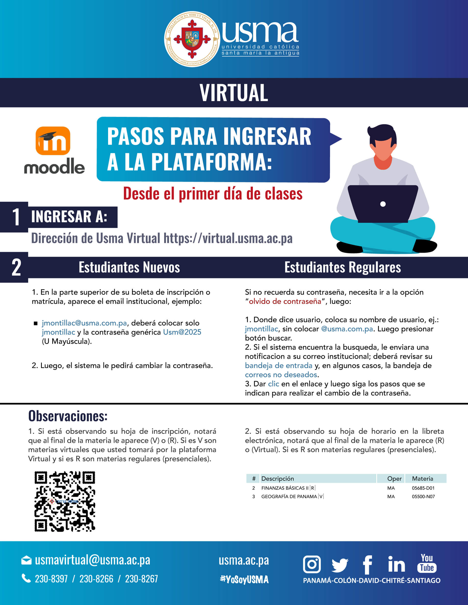 USMA VIRTUAL: Primeros pasos para ingresar a su materia virtual | USMA VIRTUAL